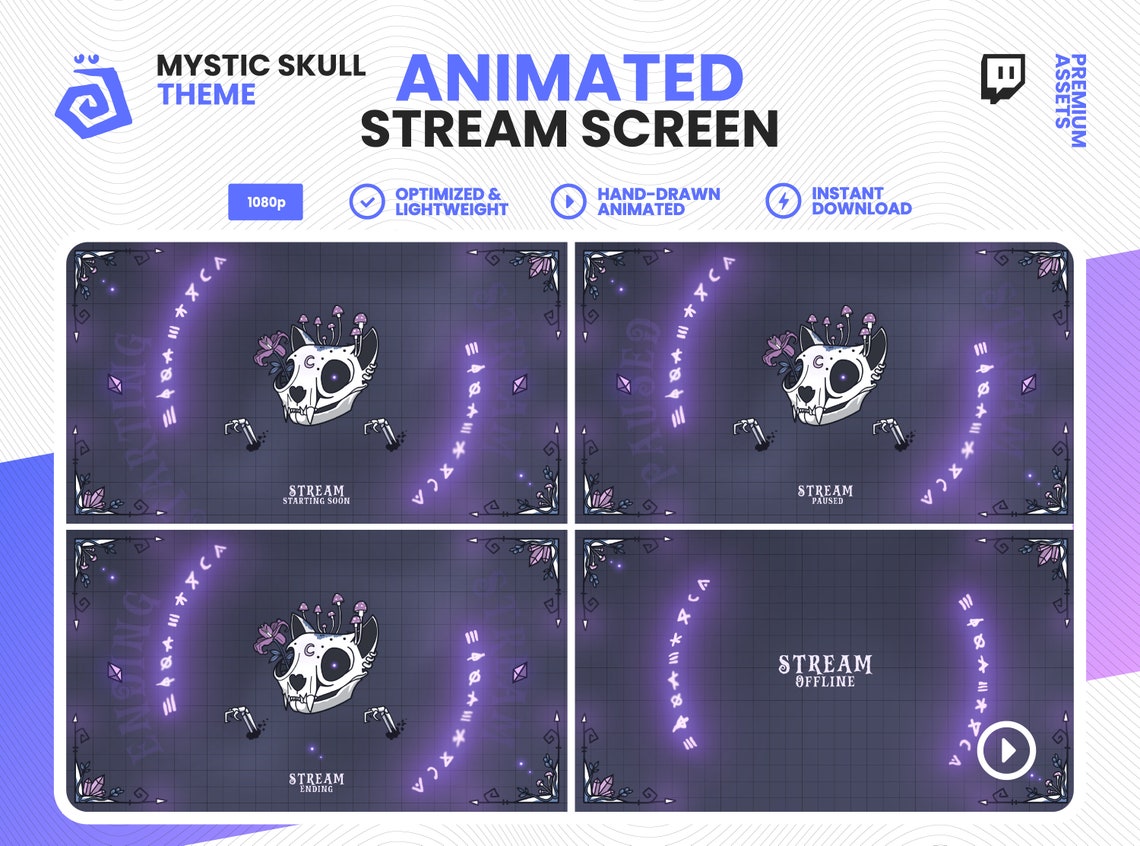 TWITCH Animated Stream Screens Occult Esoteric Scene Magic - Etsy