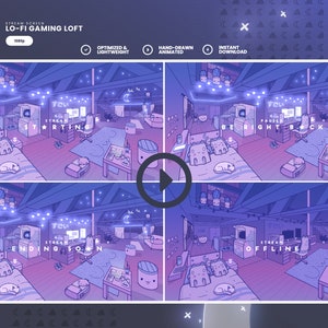 4 Twitch Animated Stream Screens - Youtube - Cute and Cosy LOFI Gaming ...