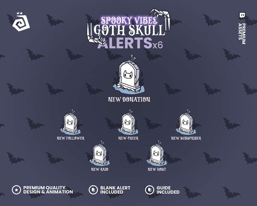 Spooky Tombstones - Animated ALERTS for TWITCH & YOUTUBE - Cat Ghost ...