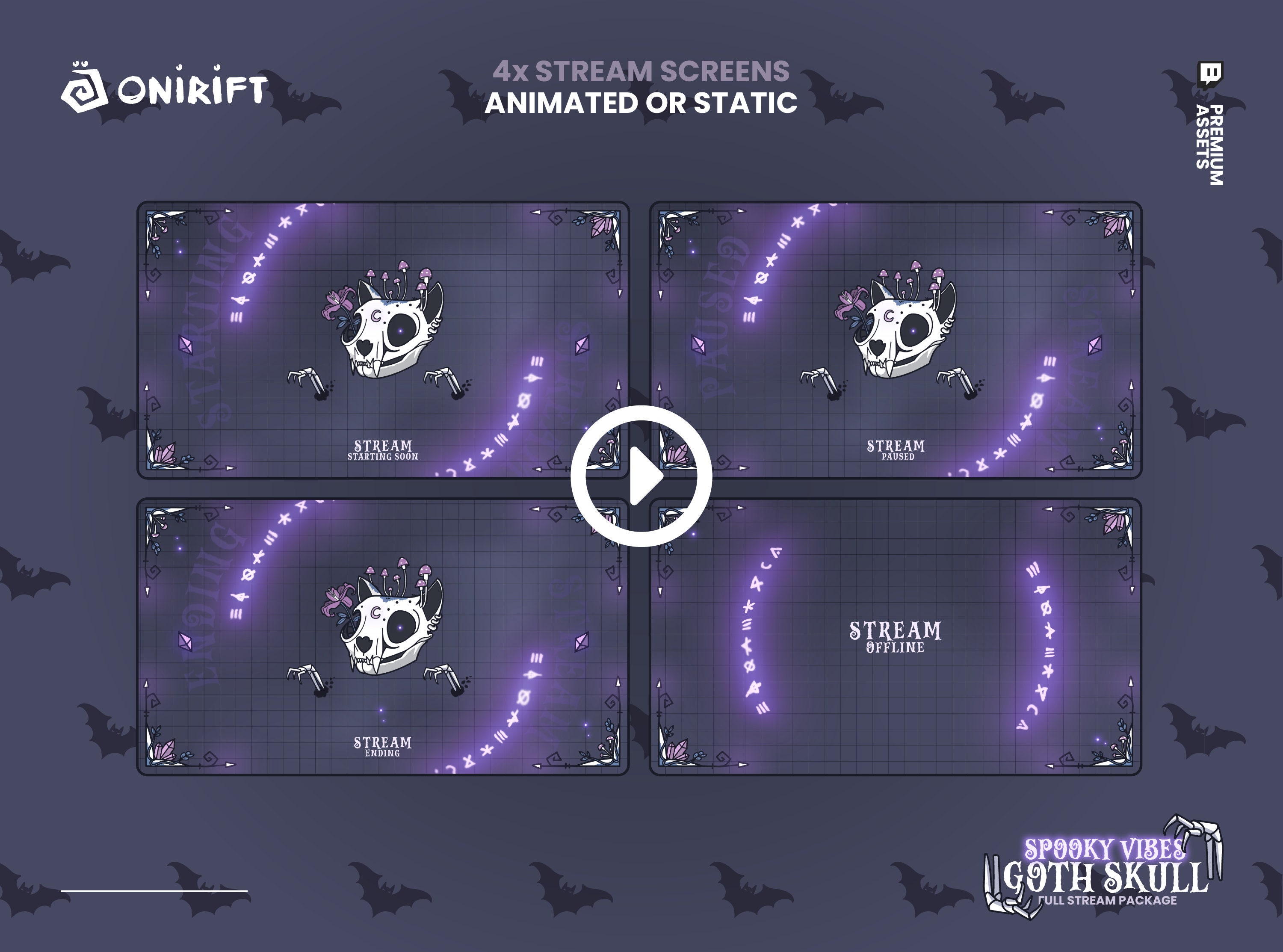 Gothic & Spooky Streaming Package for TWITCH - YOUTUBE - Halloween ...