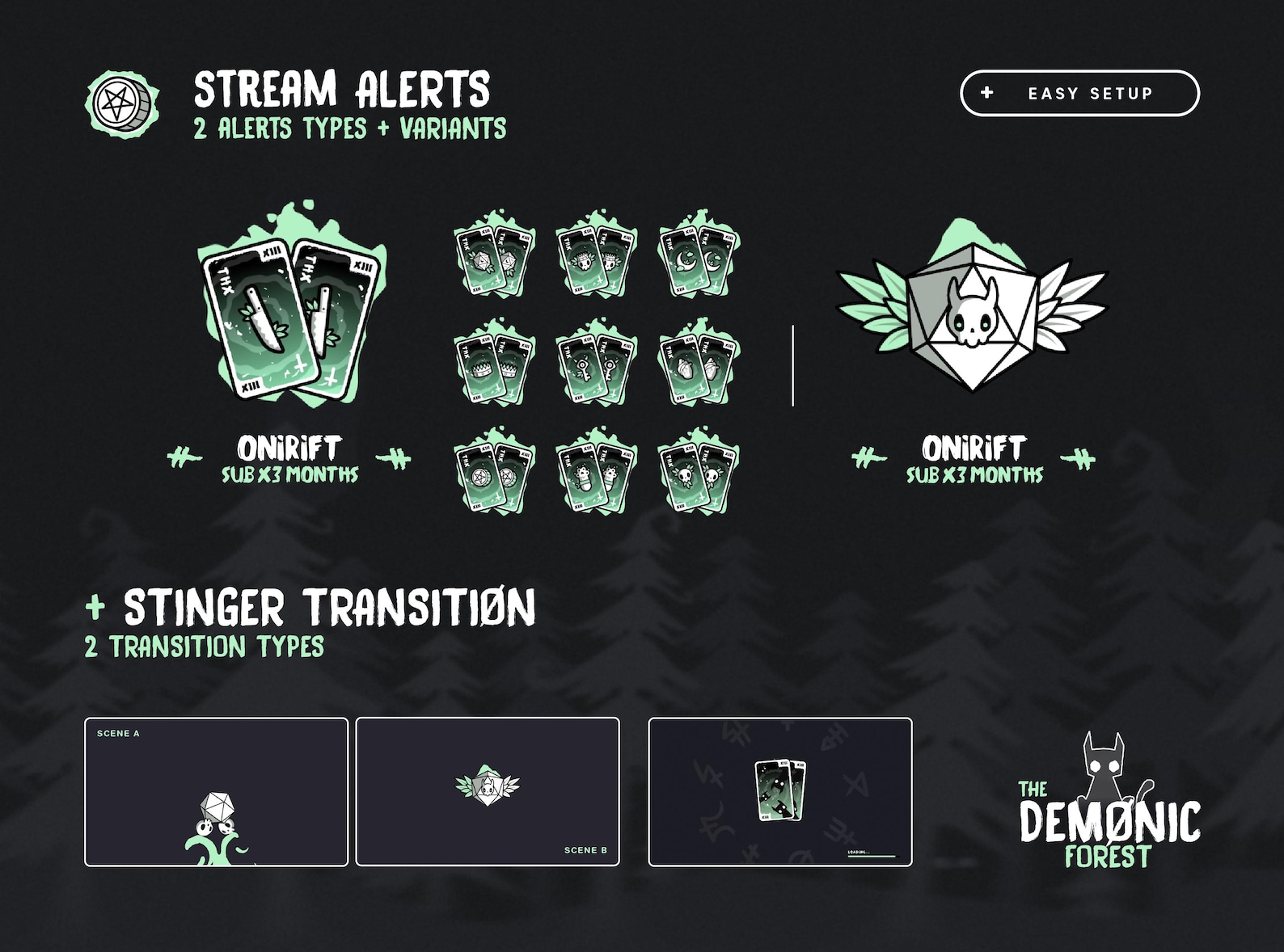 Demonic Forest – Green Stream Package for Twitch, Youtube, Kick ...