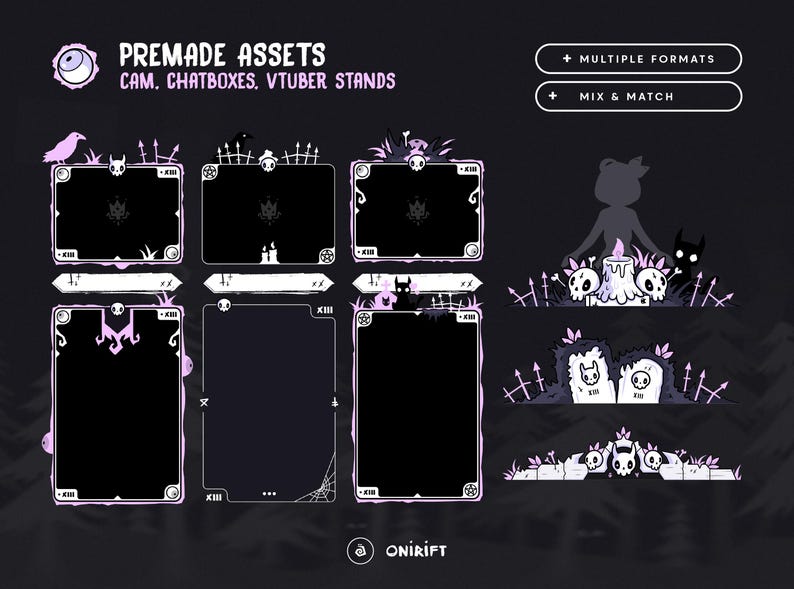 Demonic Forest – Pink Goth Stream Pack for Twitch, Youtube, Kick | Cute ...