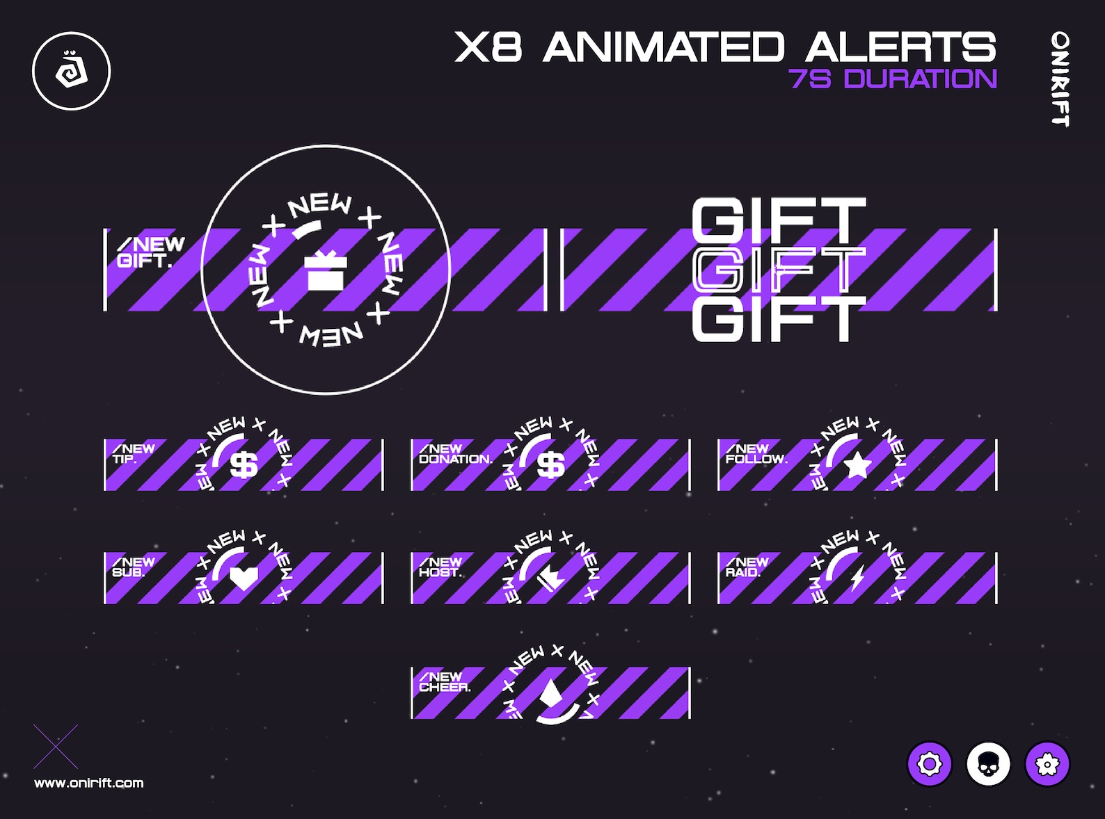 Modern, Cyberpunk and Tech Animated Stream Alerts - Twitch Stream ...
