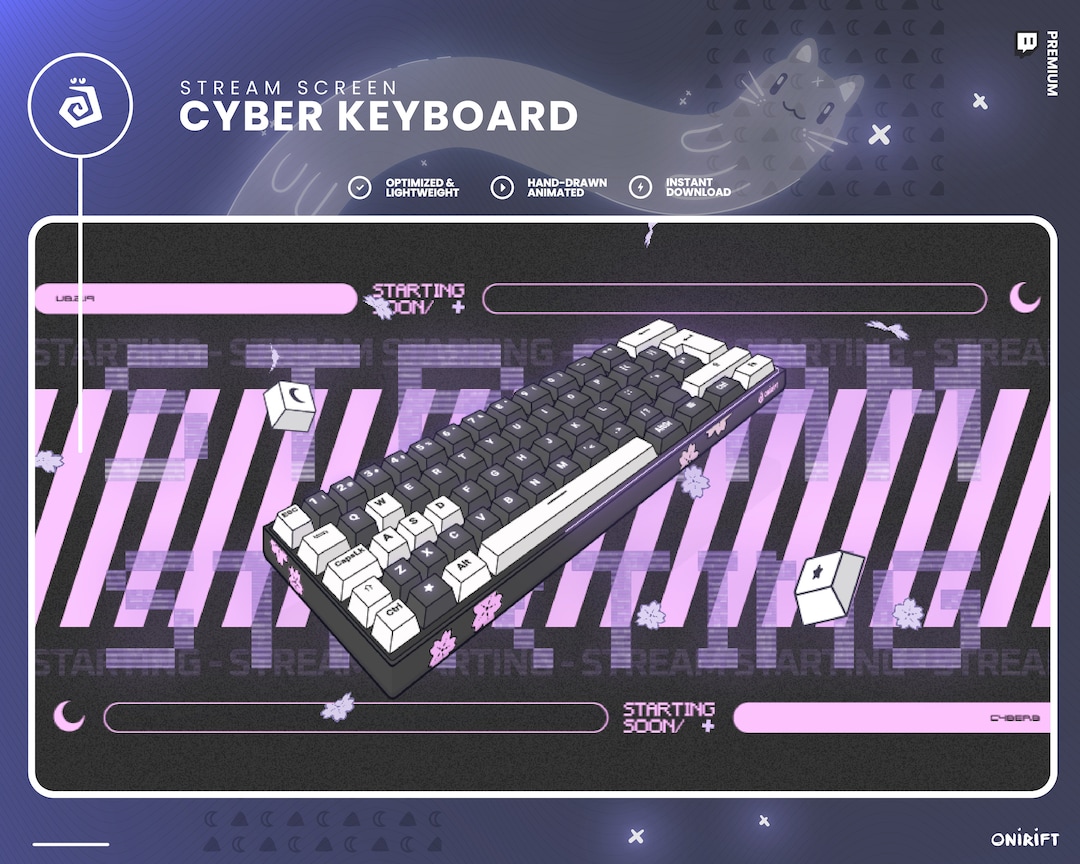 Cyberpunk Keyboard Twitch Animated Stream Screens - TWITCH, YOUTUBE ...