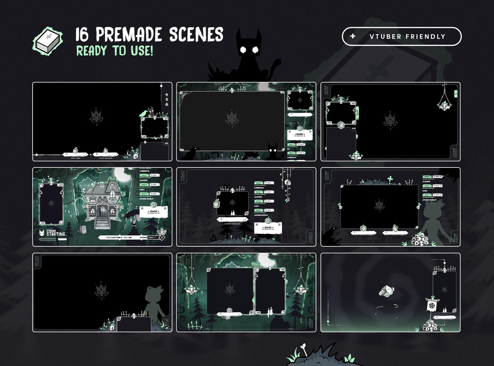 Demonic Forest – Green Stream Package for Twitch, Youtube, Kick ...