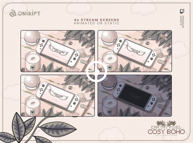 Cosy Boho Bohemian Streaming Package for TWITCH - YOUTUBE, Earth Tones ...