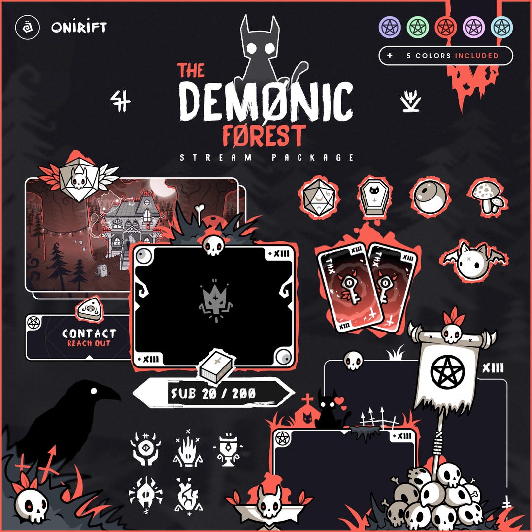 Demonic Forest – Red Stream Package for Twitch, Youtube, Kick. Satanic ...