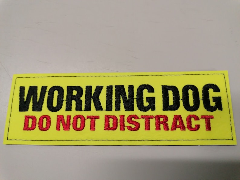 Pair Embroidered Patches 16x5 Cm WORKING DOG Do Not Distract - Etsy