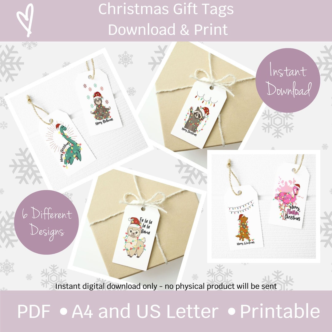 Printable Christmas Gift Tags, Christmas Hang Tags, Christmas Gift Tags ...