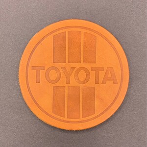Retro Toyota Logo Coasters Leather Coasters Toyota Logo - Etsy