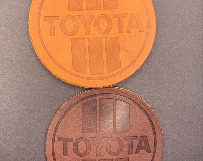 Retro Toyota Logo Coasters | Leather Coasters | Toyota Logo - Etsy