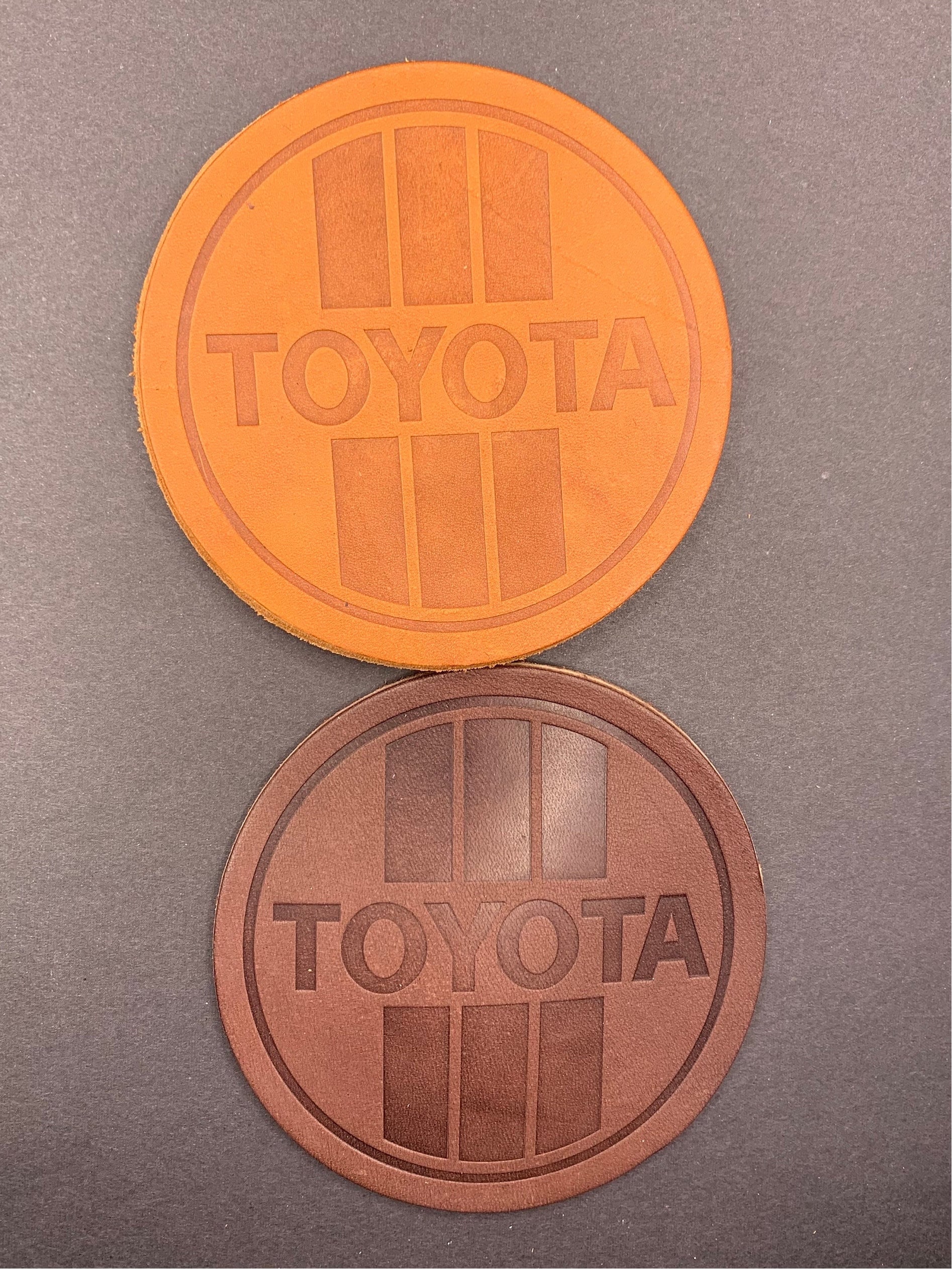 Retro Toyota Logo Coasters Leather Coasters Toyota Logo - Etsy