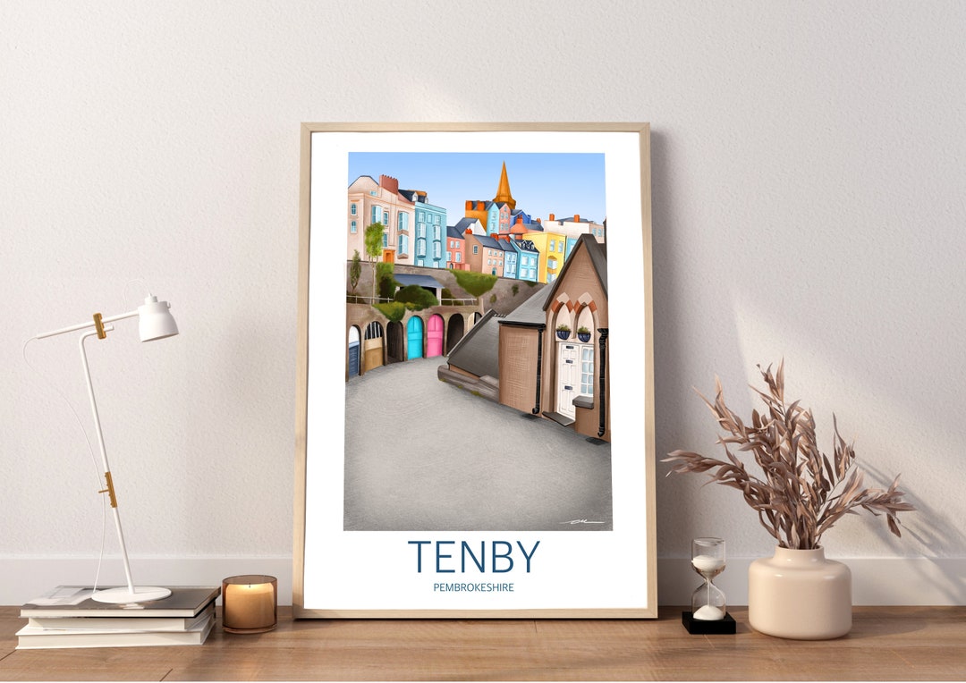 Tenby Artwork, Tenby Prints, Tenby Art, Wales Print Poster, Colourful ...