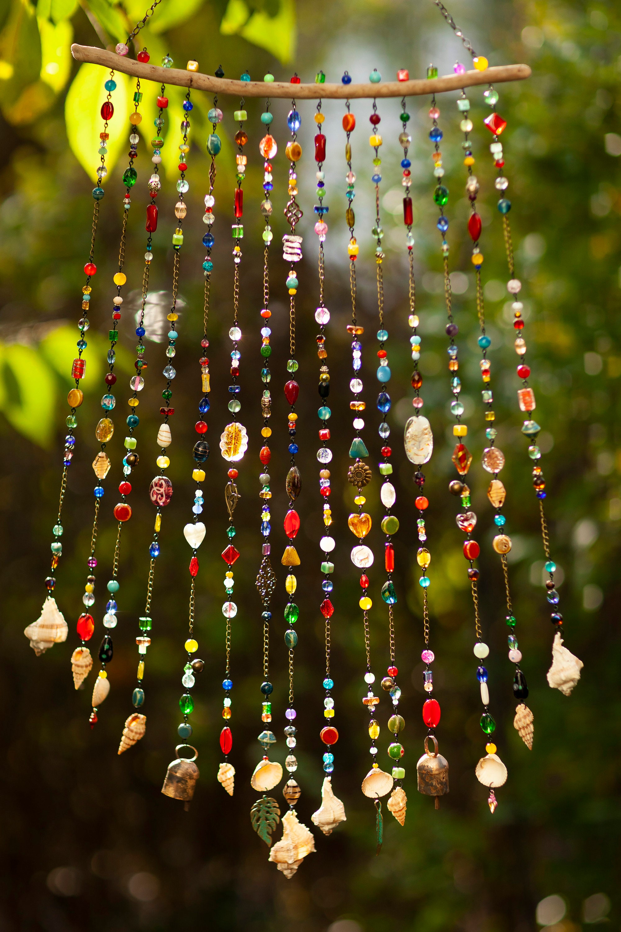 Sun Catcher, Light Catcher, Murano, Wire Art, Wind Chime, Glass, Shell ...
