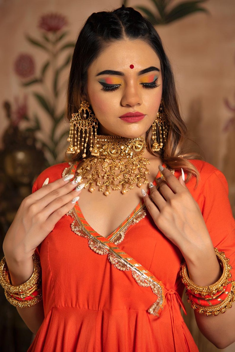 Bandhani Angrakha Set - Etsy