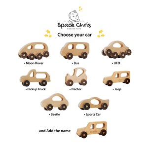 Pusher Toy Custom Gift for Kids Wooden UFO Name Cars Cars 1st Birthday ...