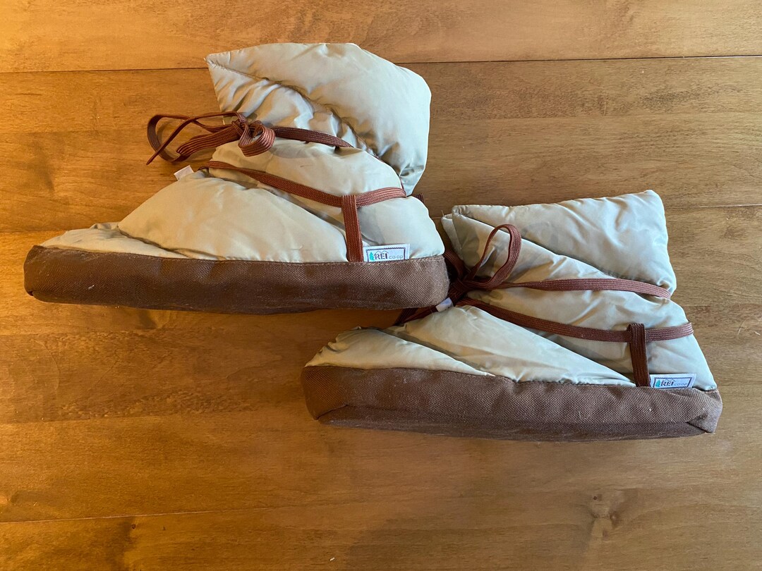 VTG REI Down Booties Khaki Brown Medium - Etsy