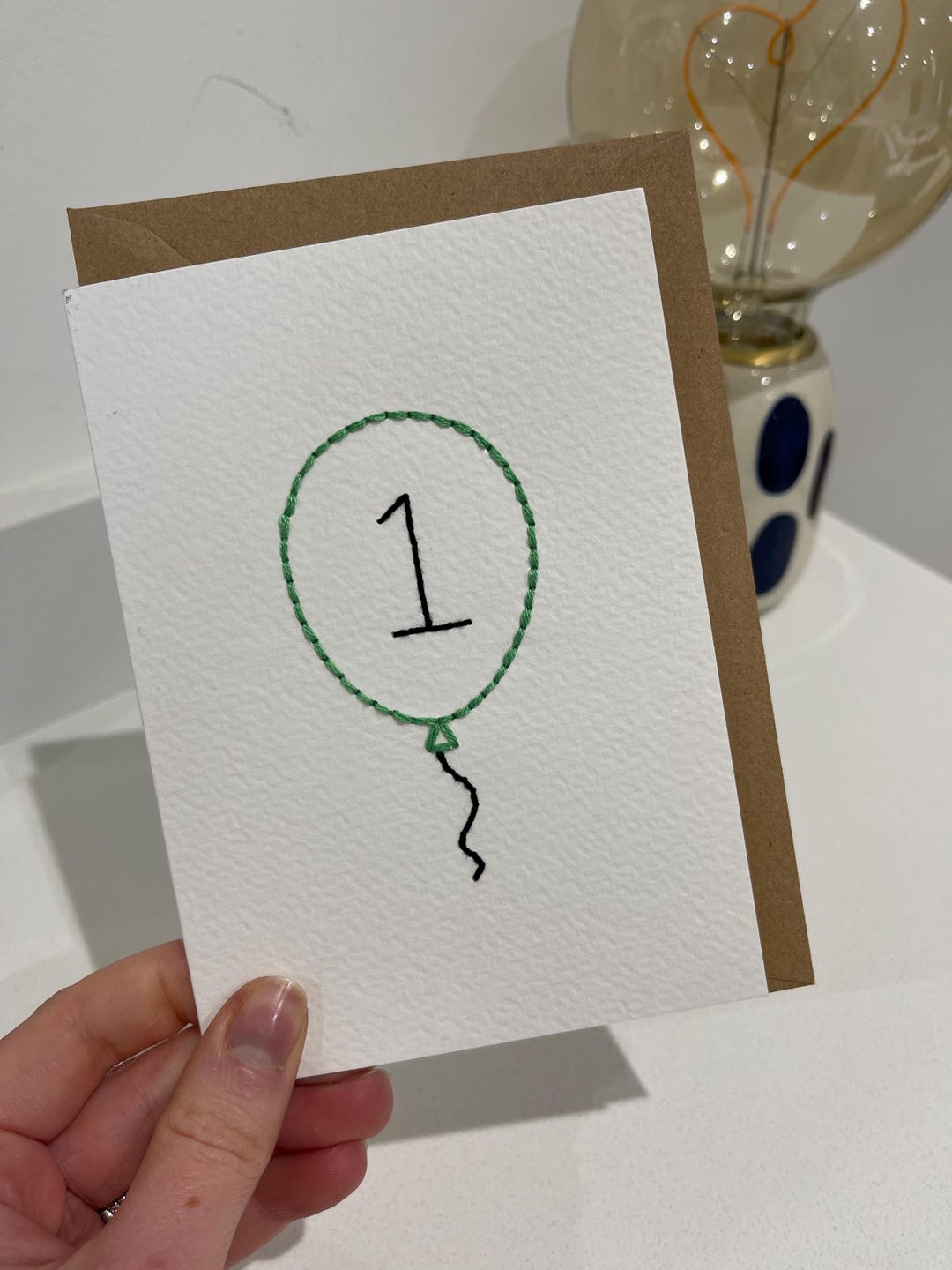 Hand Embroidered Birthday Card - Personalised - Etsy