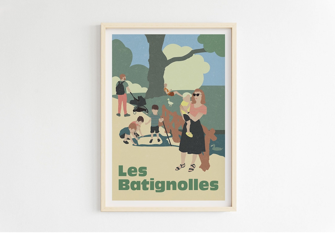 Poster Les Batignolles the Park, Playing With the Flow, Signed Print - Etsy