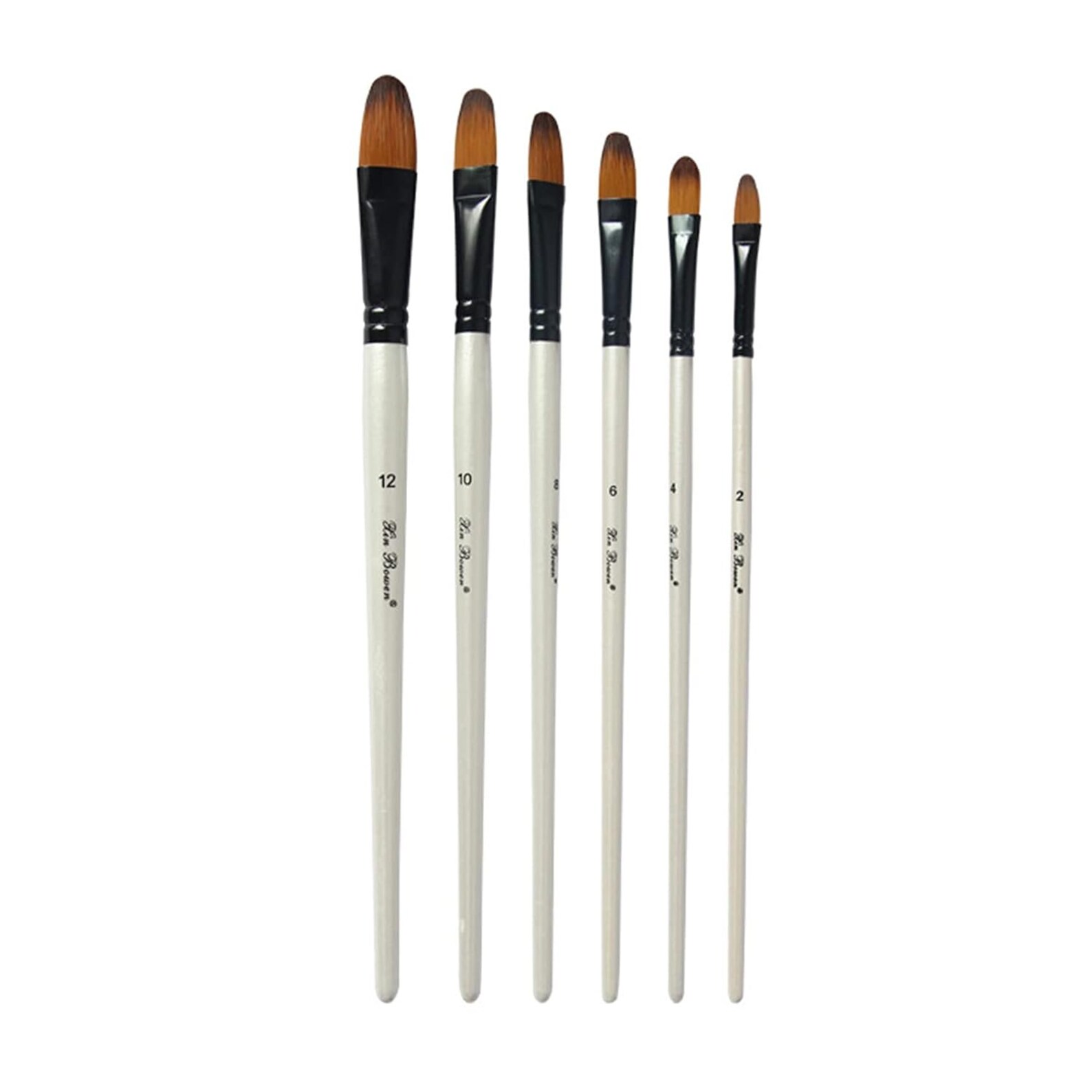 Artist 6 Piece Paint Brush Set - Flat/filbert - Etsy