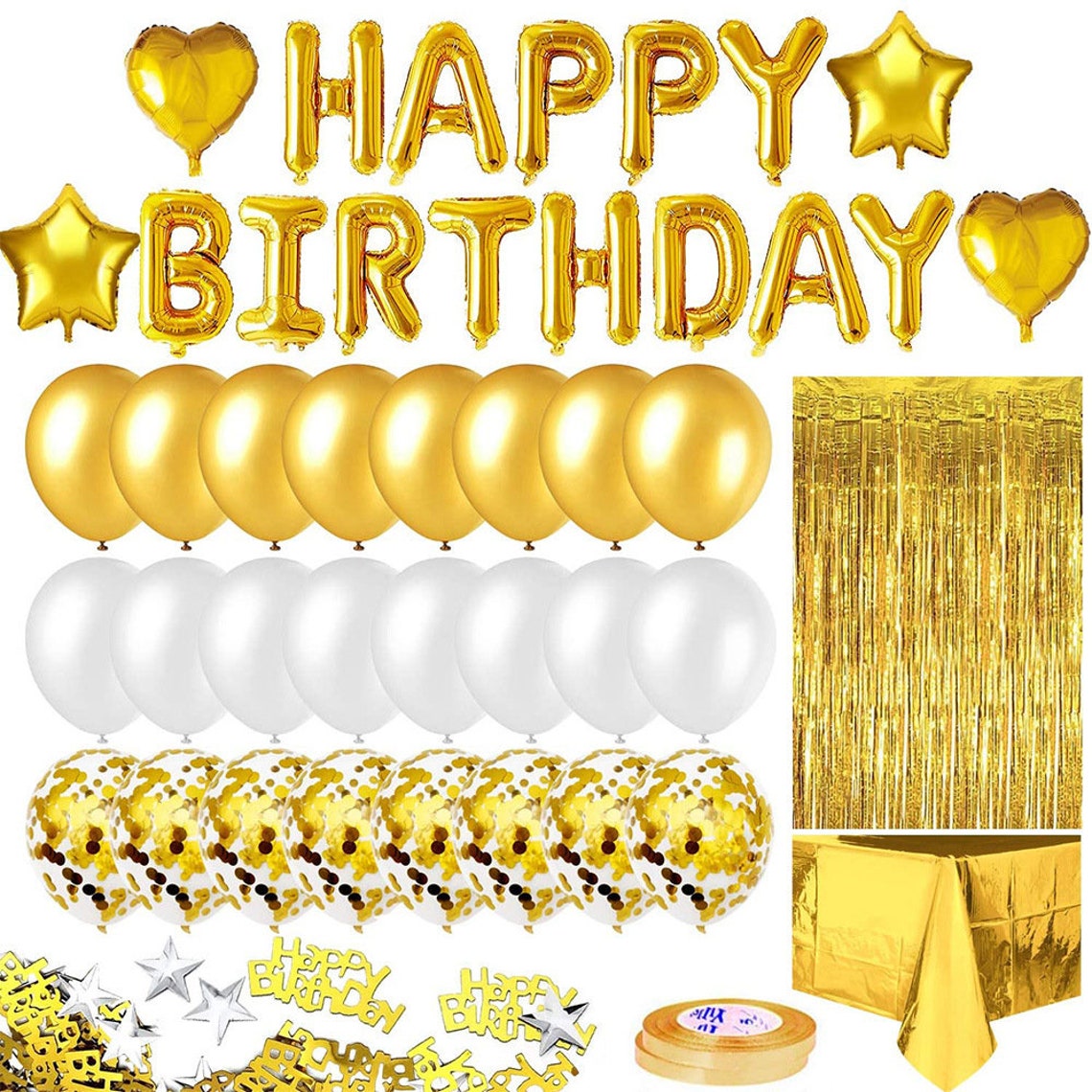 Rose Gold Birthday Party Decorations | Balloons, Foil Curtain, Table ...