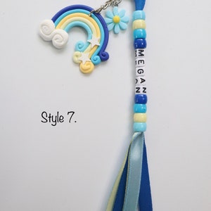 Handmade Personalised Rainbow Keyring With Pony Beads - Etsy UK