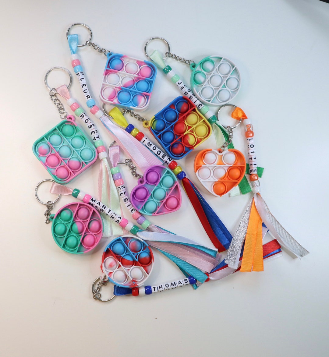 Heart / Circle / Square POP-IT Fidget Keyring With Handmade - Etsy