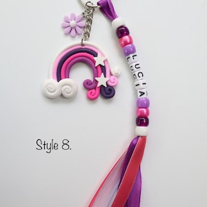 Handmade Personalised Rainbow Keyring With Pony Beads - Etsy UK