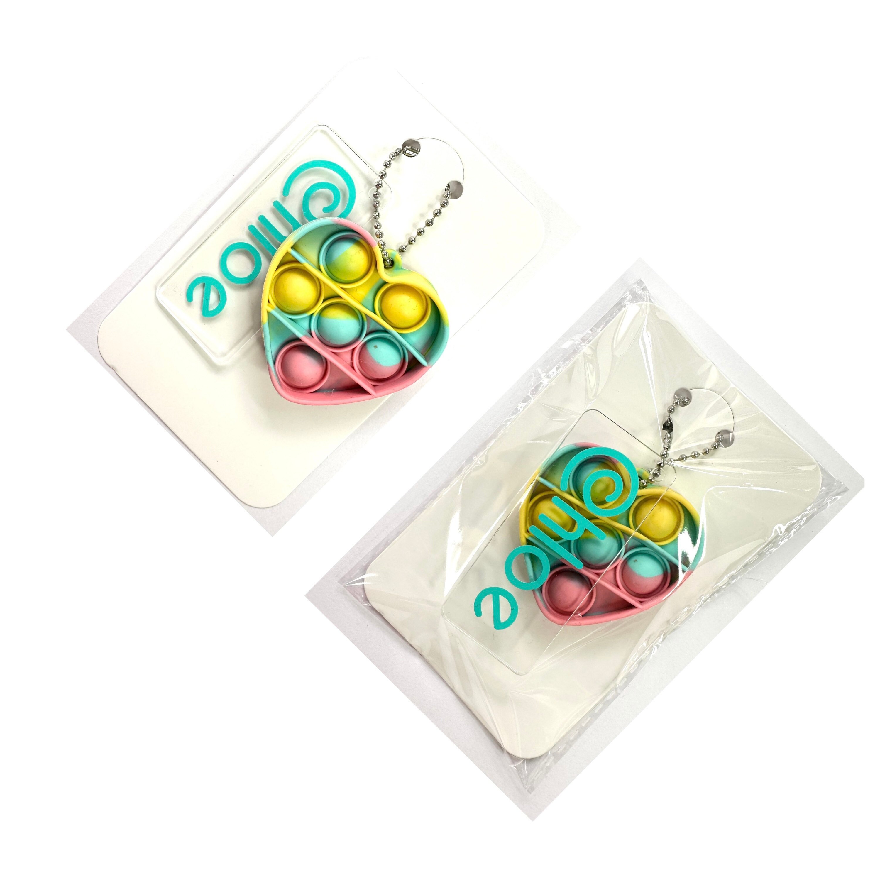 Colourful POP-IT Fidget Keychain With Personalised Acrylic Tag - Etsy UK