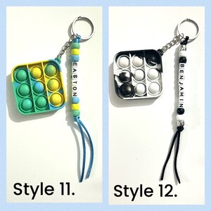 POP-IT Keyring With Handmade Personalised Pony Beads on Cord - Etsy