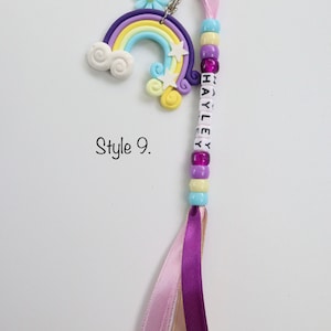 Handmade Personalised Rainbow Keyring With Pony Beads - Etsy UK