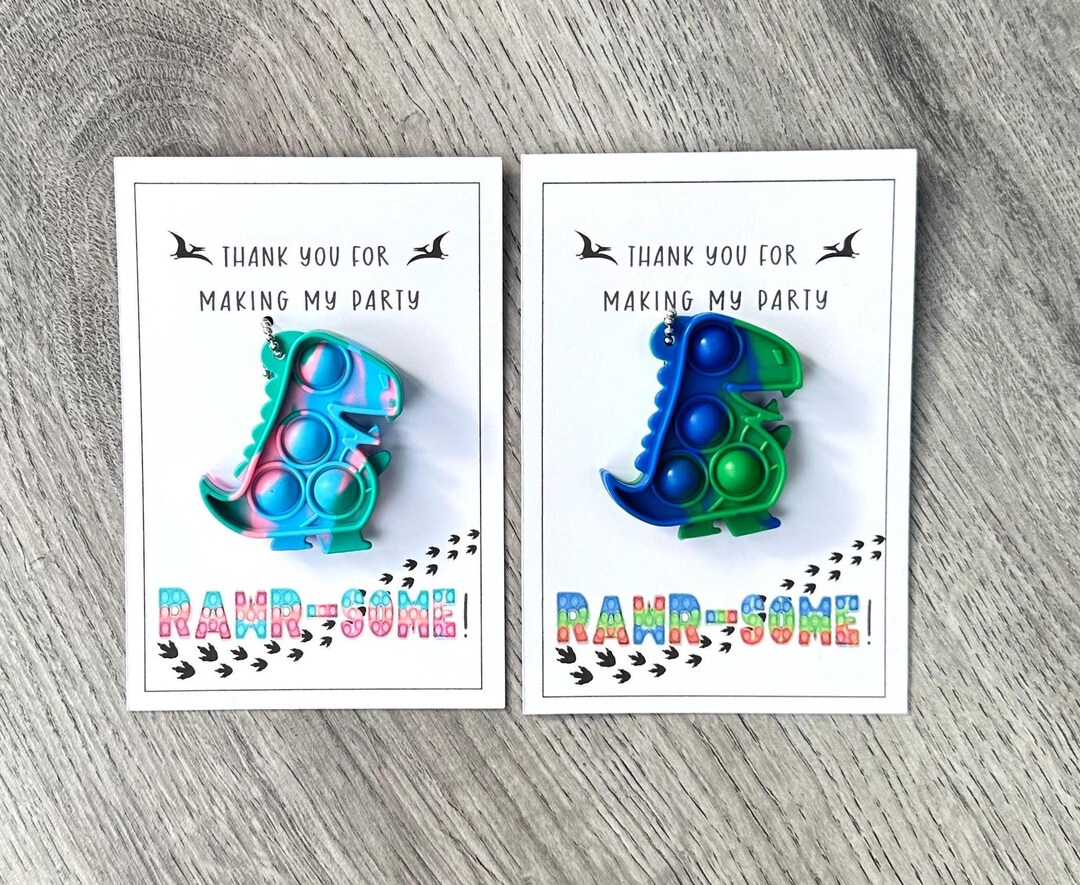 Bulk Buy - Dinosaur Pop-it Keychain Party Favour – "rawr-some" Thank ...