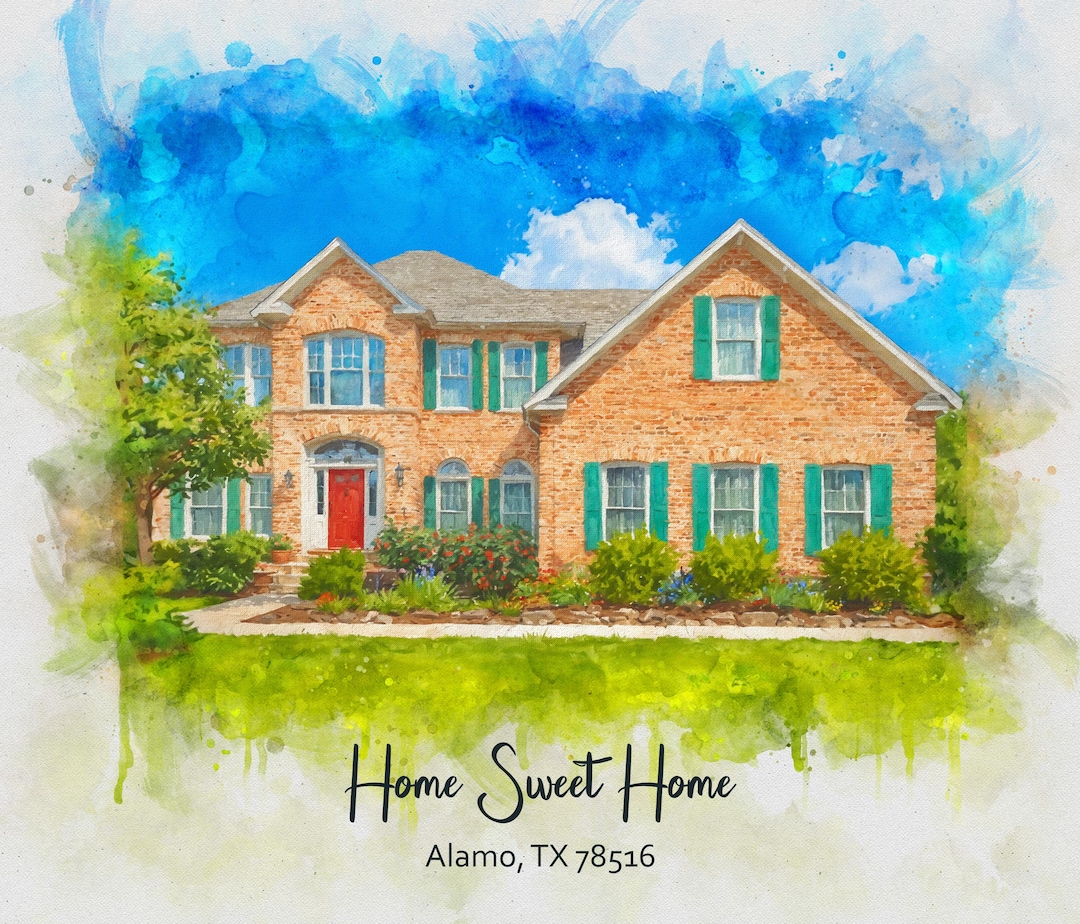 Home Portrait, House Painting, Housewarming Gift, Our First Home Sign ...