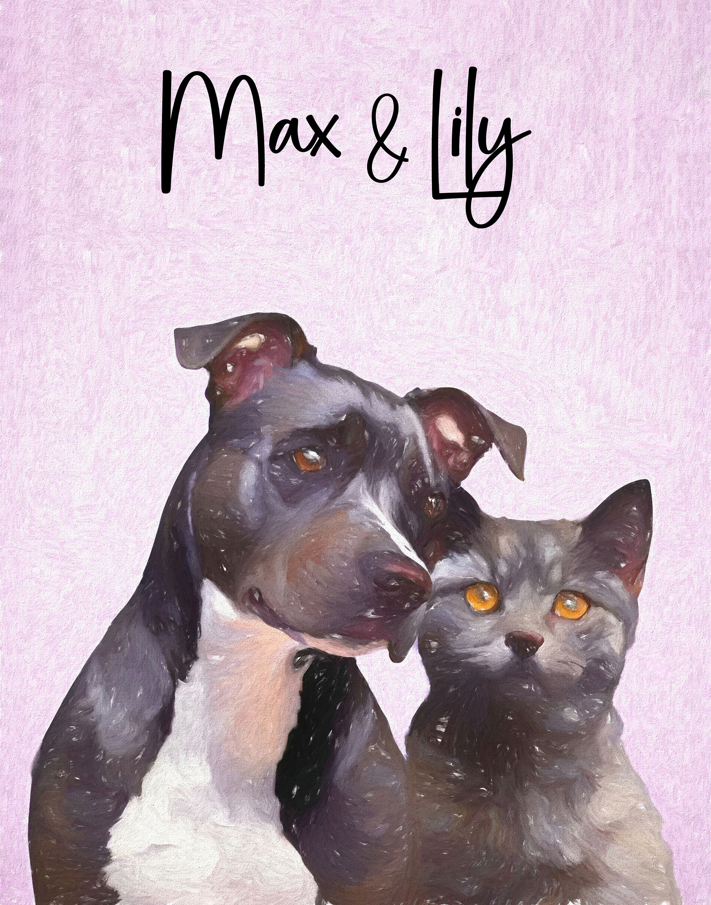 Custom Pet Portraits Using Pet Photo Personalized Digital Dog - Etsy