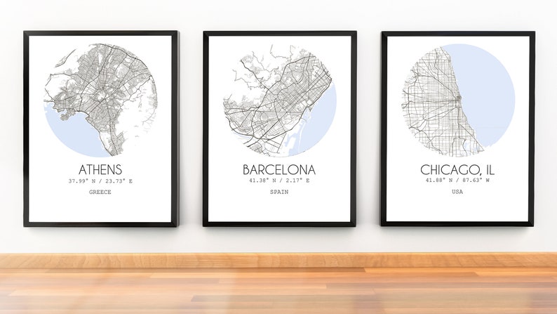 Any City Map, Custom Map, Custom Map Poster, Any City, Any Town ...