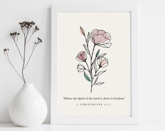 Floral Bible Verse Printable - Etsy