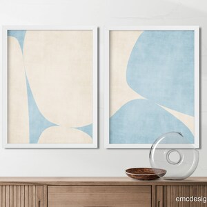 Minimalist Art Set Light Blue Prints Simple Elegant Wall Art - Etsy