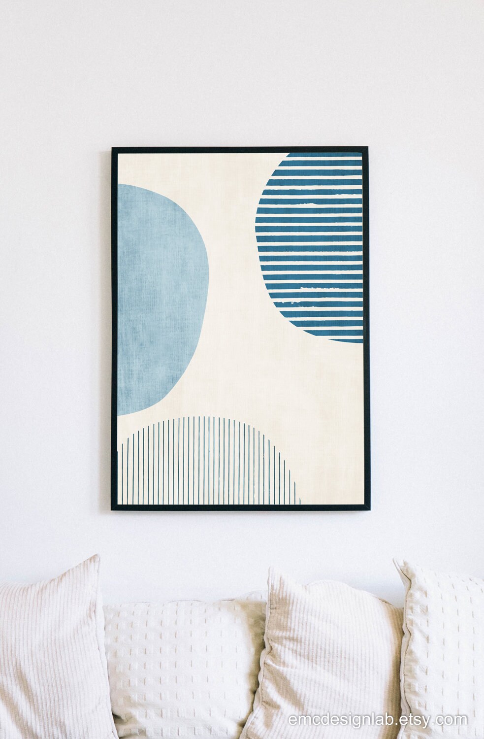 Neutral Blue Tones Minimalist Artwork, Bold Minimalism, Light Teal Wall ...