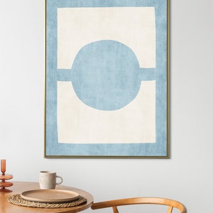 Neutral Abstract Wall Art Light Blue & White Prints, Bathroom Minimal ...