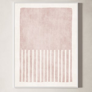 Blush Pink Minimalist Art Set Print Neutral Color Block White Pink ...