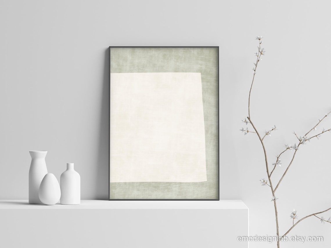 Linen Texture Light Green Wall Art Neutral Green Art Print - Etsy