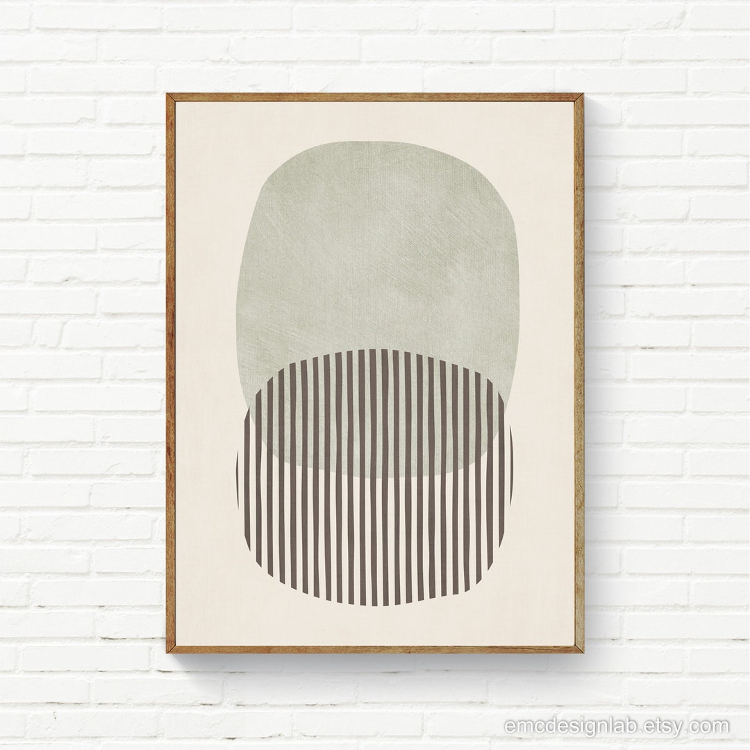 Neutral Muted Green Abstract Art Print / Large Canvas Available ...