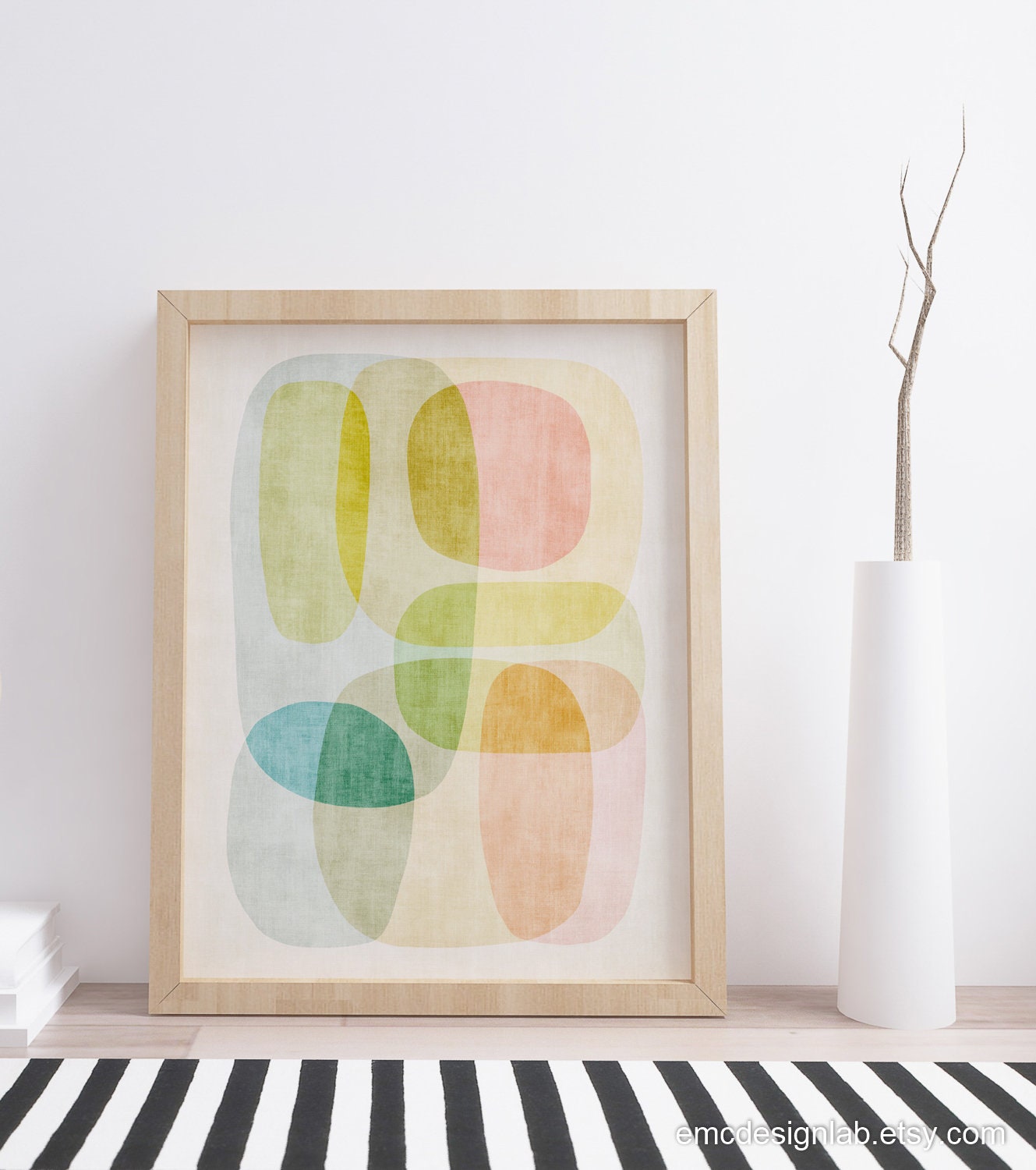 Light Pastel Tones Pebbles Wall Art Print Modern Neutral - Etsy