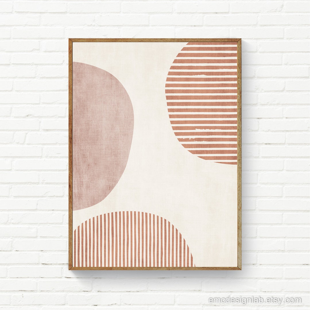 Horizontal Lines Circles Wall Art Vertical Lines Red White Light ...