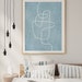 Light Azure White Line Art Print Sky Blue Minimalist Elegant - Etsy