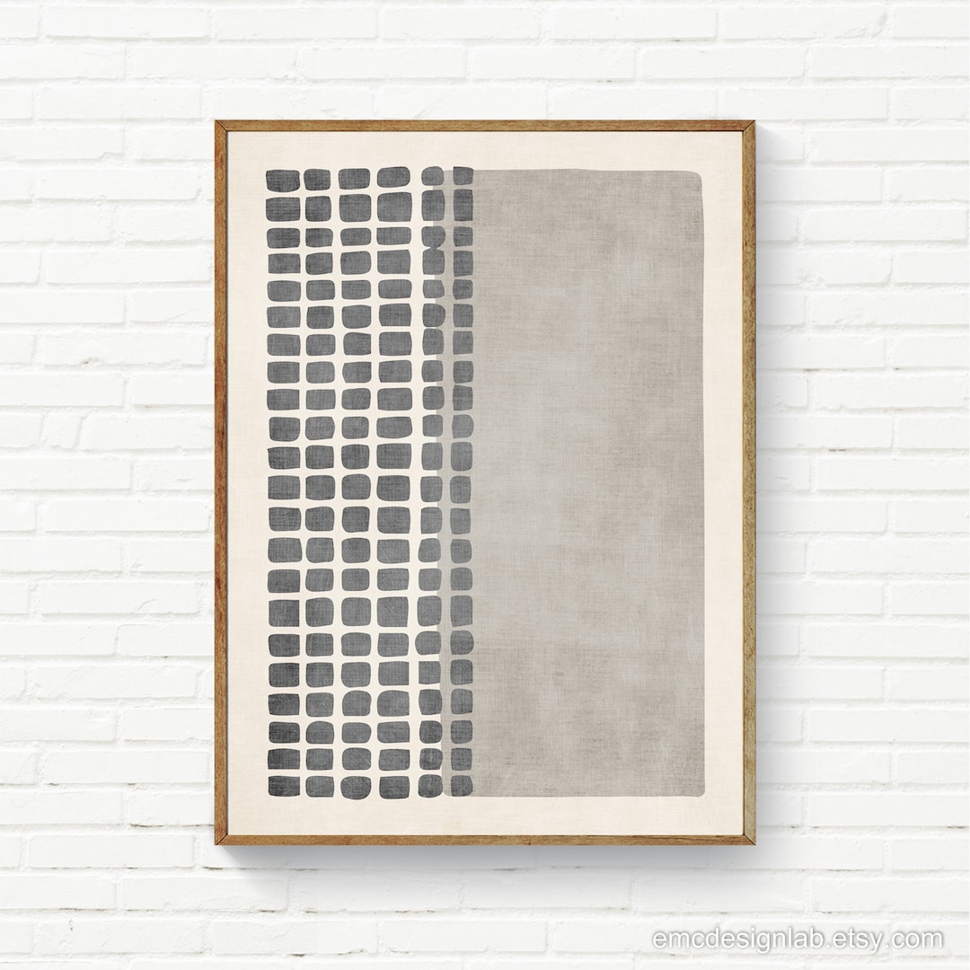 Beige Greige Abstract Minimalist Design Art Print / Neutral Modern ...