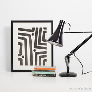 Dark Gray Bold Lines Abstract Art / Exclusive Wall Art Print / Boho ...