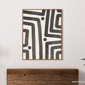 Dark Gray Bold Lines Abstract Art / Exclusive Wall Art Print / Boho ...