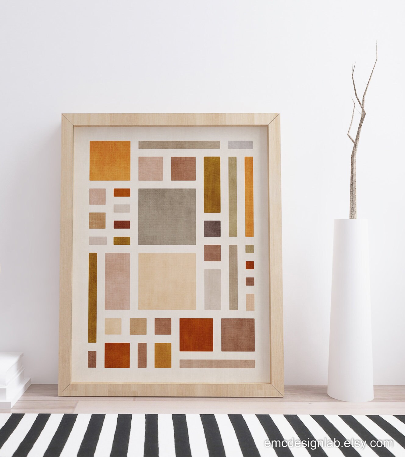 Shades of Brown Geometric Abstract Art Earth Tones Modern - Etsy