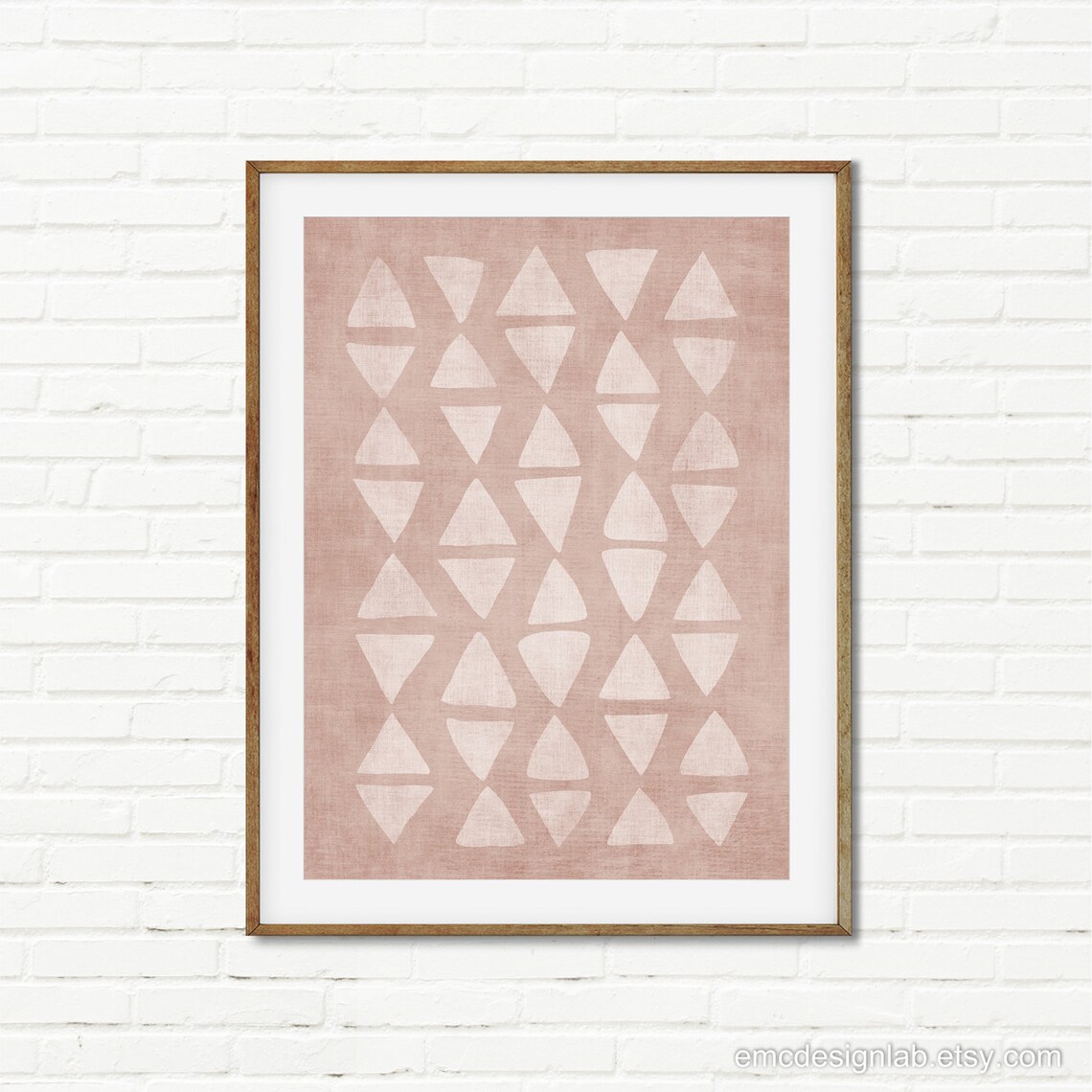 Pale Terracotta Triangles Wall Art Print Modern Minimalist - Etsy